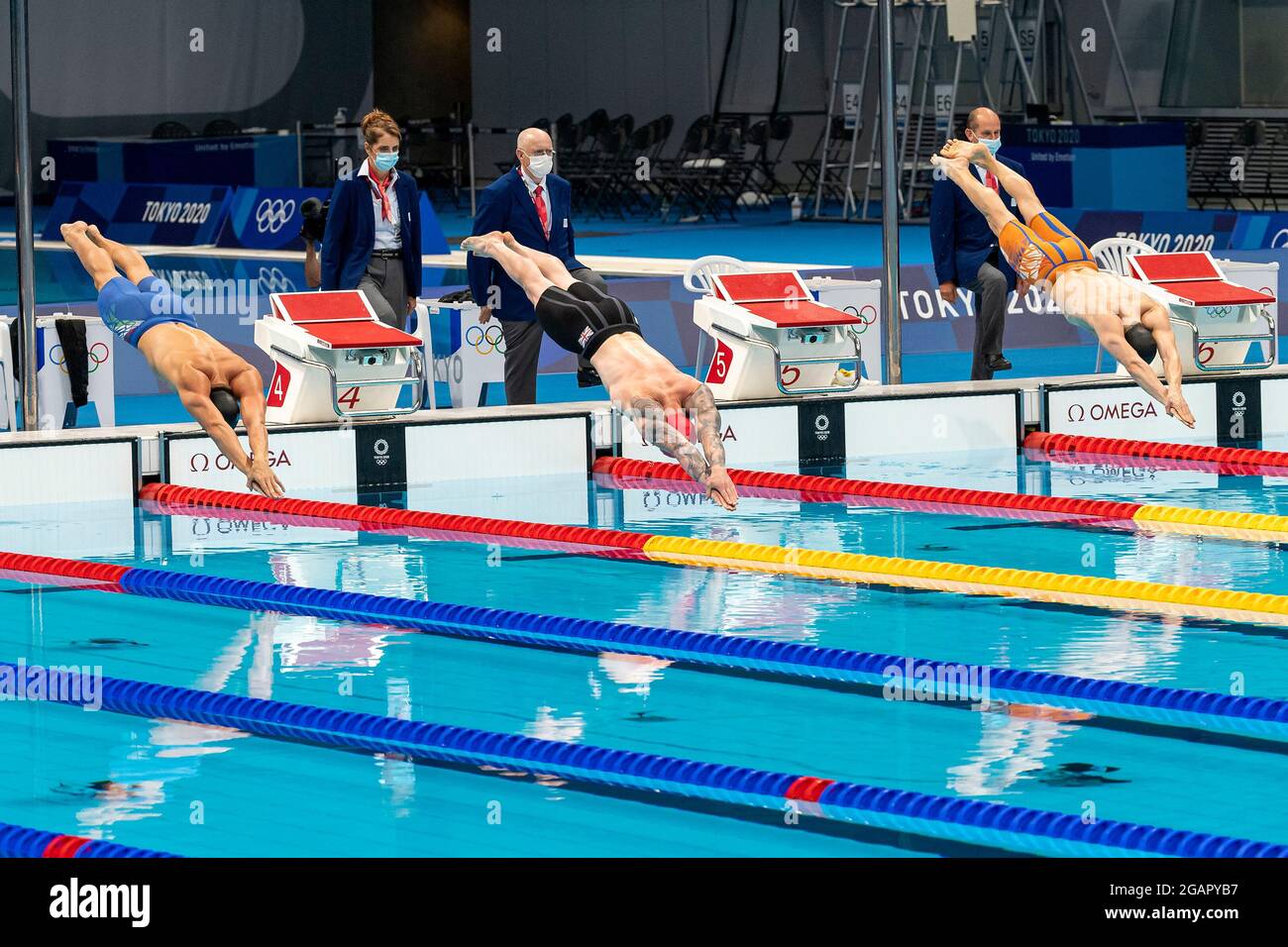 TOKYO, JAPAN - JULY 26: Nicolo Martinenghi of Italy, Adam Peaty of ...