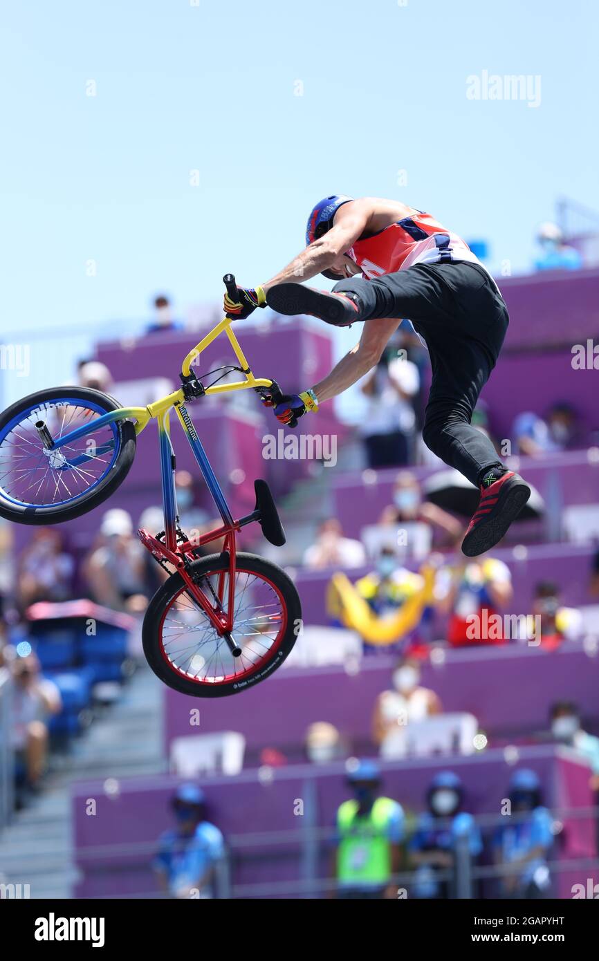 Tokyo, Japan. 1st Aug, 2021. Daniel Dhers (VEN) Cycling : BMX Freestyle Men's Park Final during ...