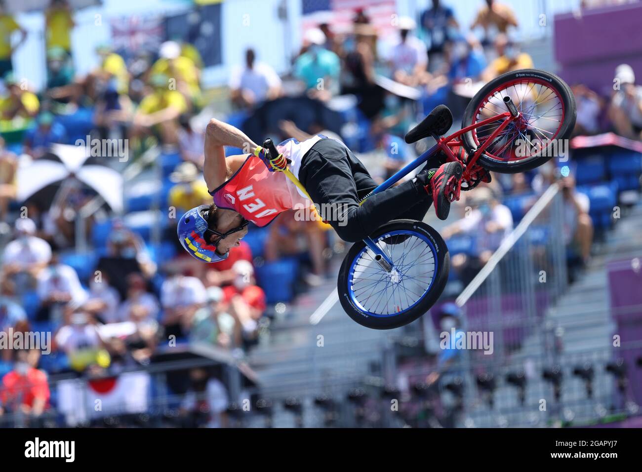 Tokyo, Japan. 1st Aug, 2021. Daniel Dhers (VEN) Cycling : BMX Freestyle Men's Park Final during ...