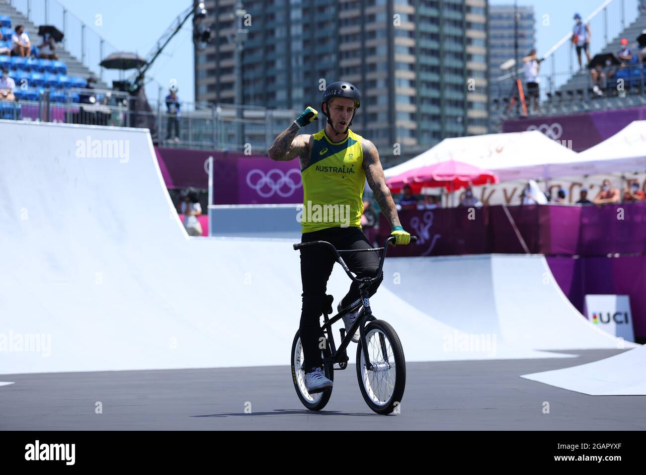 Tokyo, Japan. 1st Aug, 2021. Logan Martin (AUS) Cycling : BMX Freestyle ...