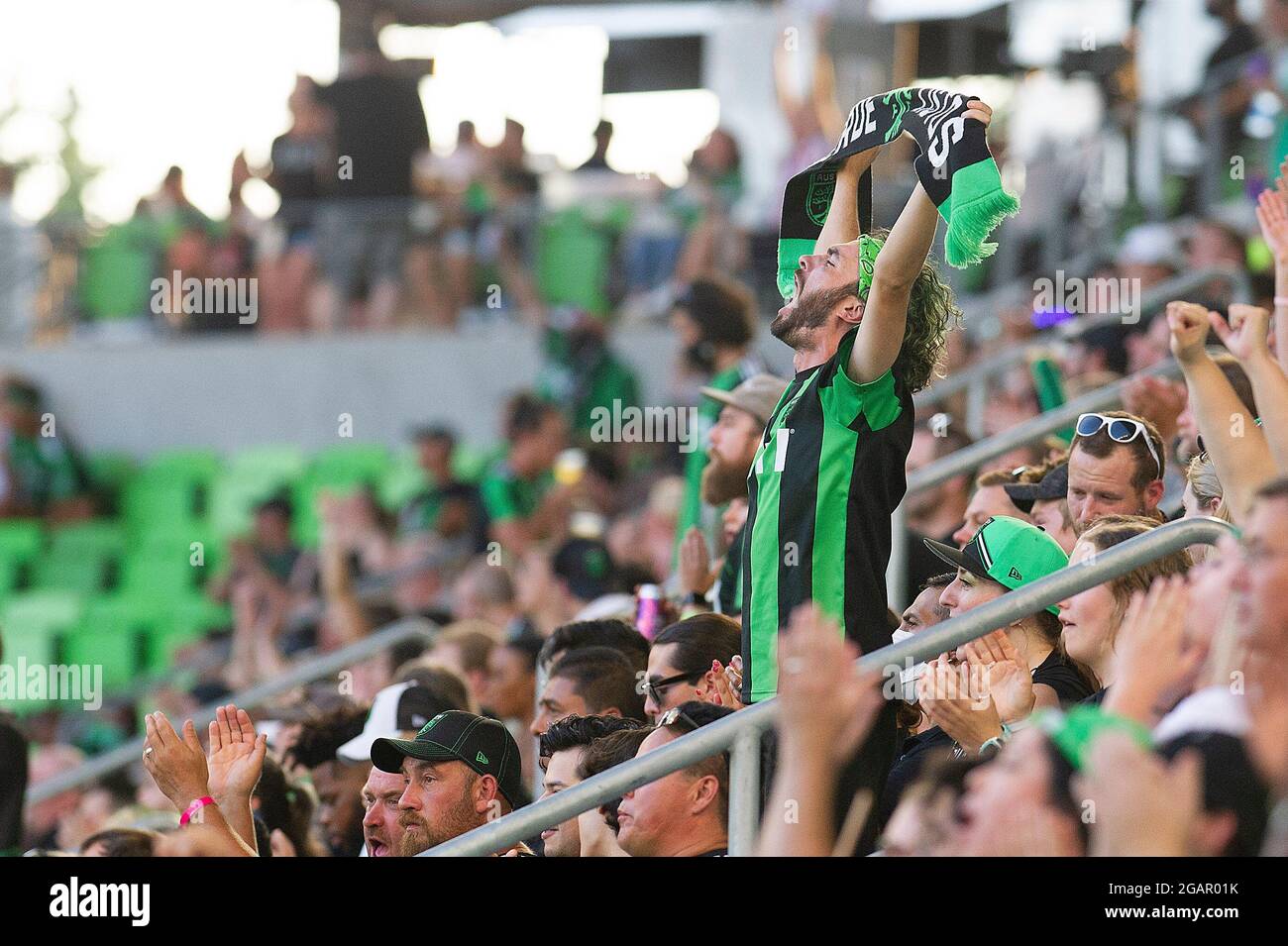 July 31, 2021: Austin FC fans in action during the MLS match against ...
