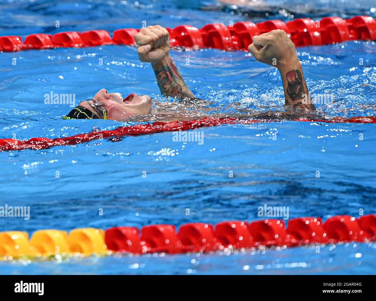Tokyo, Japan. 1st Aug, 2021. Bruno Fratus of Brazil celebrates after ...