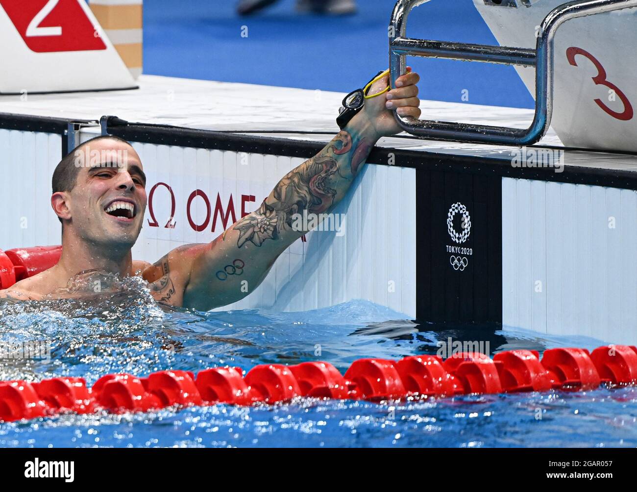 Tokyo, Japan. 1st Aug, 2021. Bruno Fratus of Brazil celebrates after ...