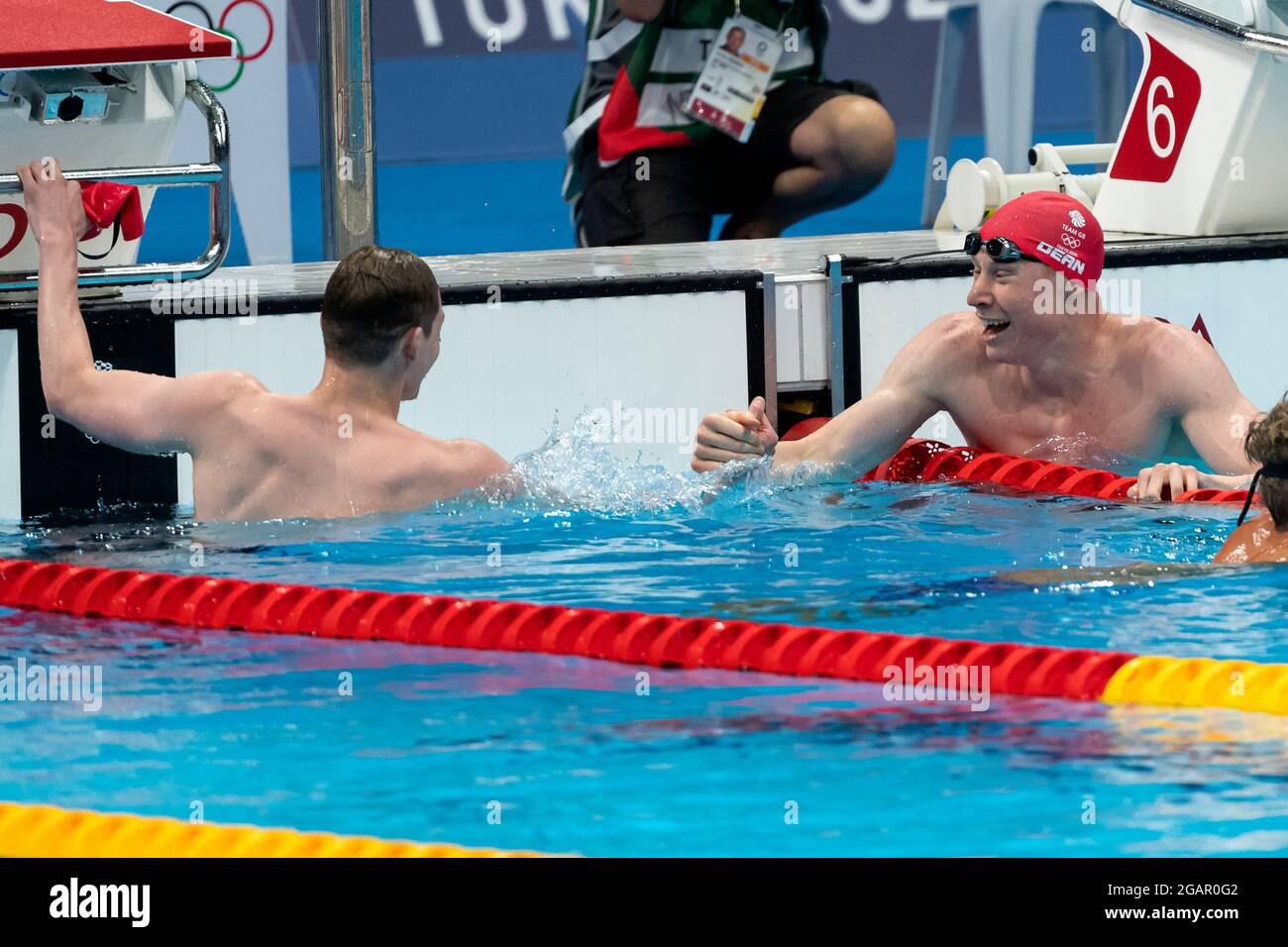 TOKYO, JAPAN - JULY 27: Tom Dean of Great Britain (R) celebrates with ...