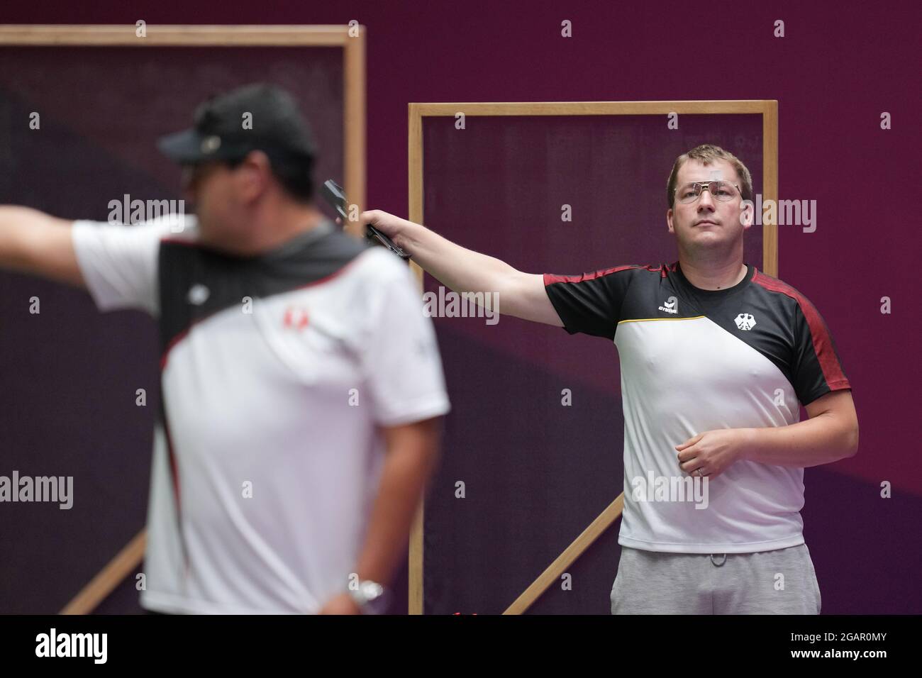 Tokyo, Japan. 1st Aug, 2021. Christian Reitz (R) of Germany competes ...
