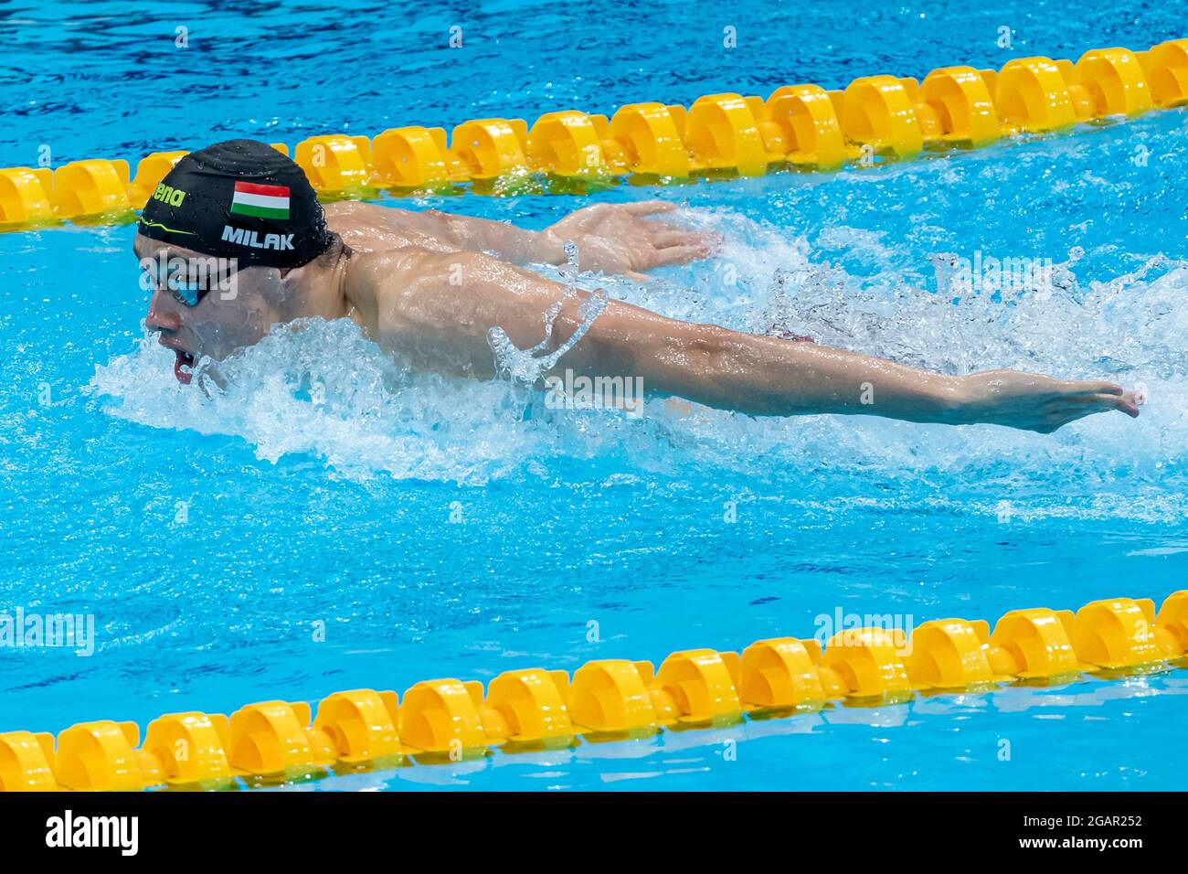 TOKYO, JAPAN - JULY 28: Kristof Milak of Hungary competing in the men ...