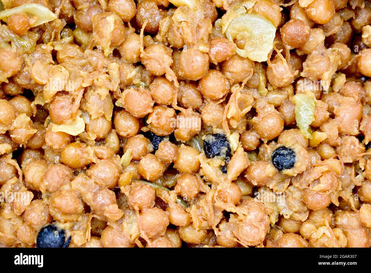 Southeast Asian, Myanmar traditional cooked yellow peas with oil ...