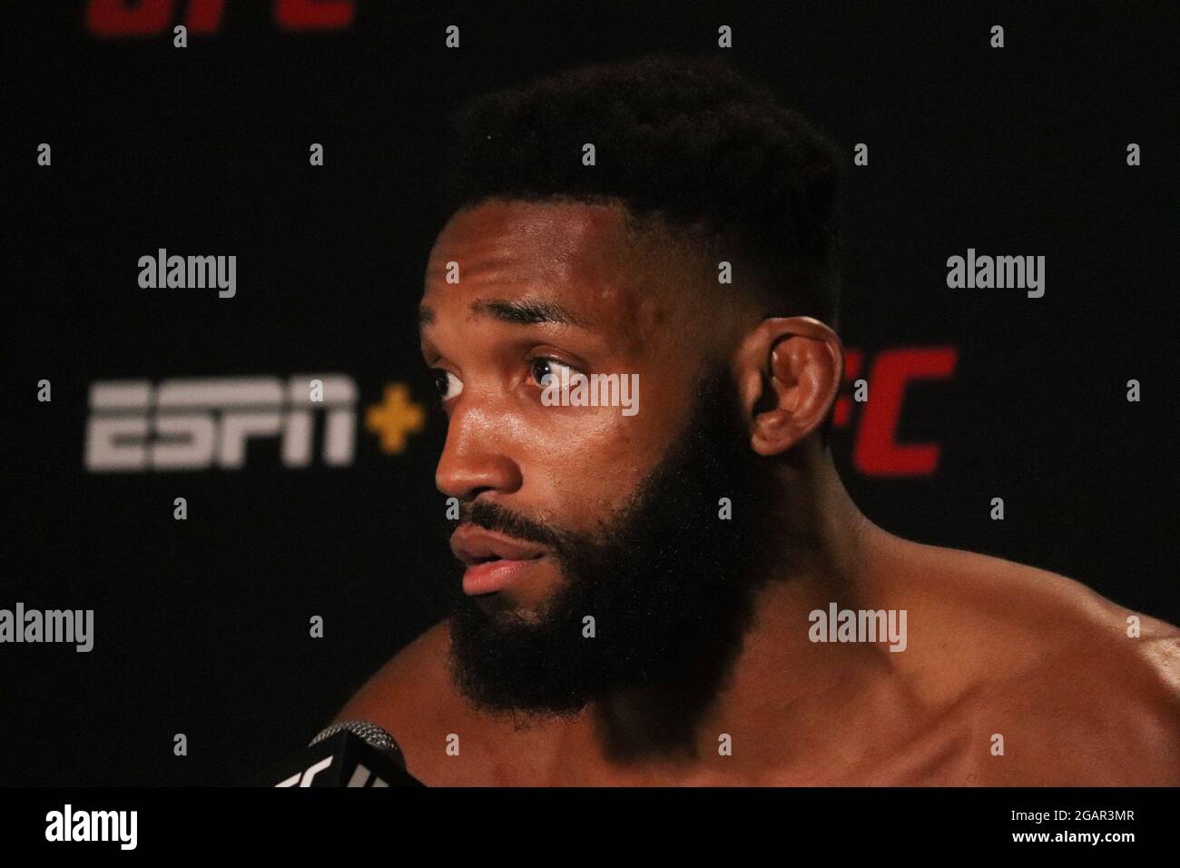 LAS VEGAS, NV - JULY 31: Philip Rowe interacts with media after the UFC ...