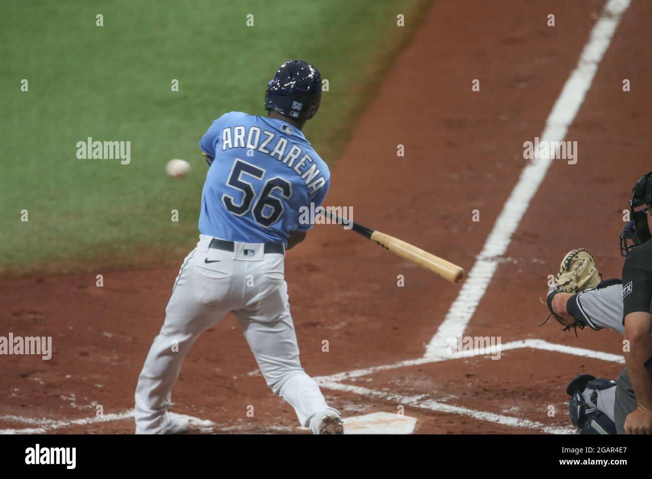 St. Petersburg, FL. USA; Tampa Bay Rays left fielder Randy Arozarena ...