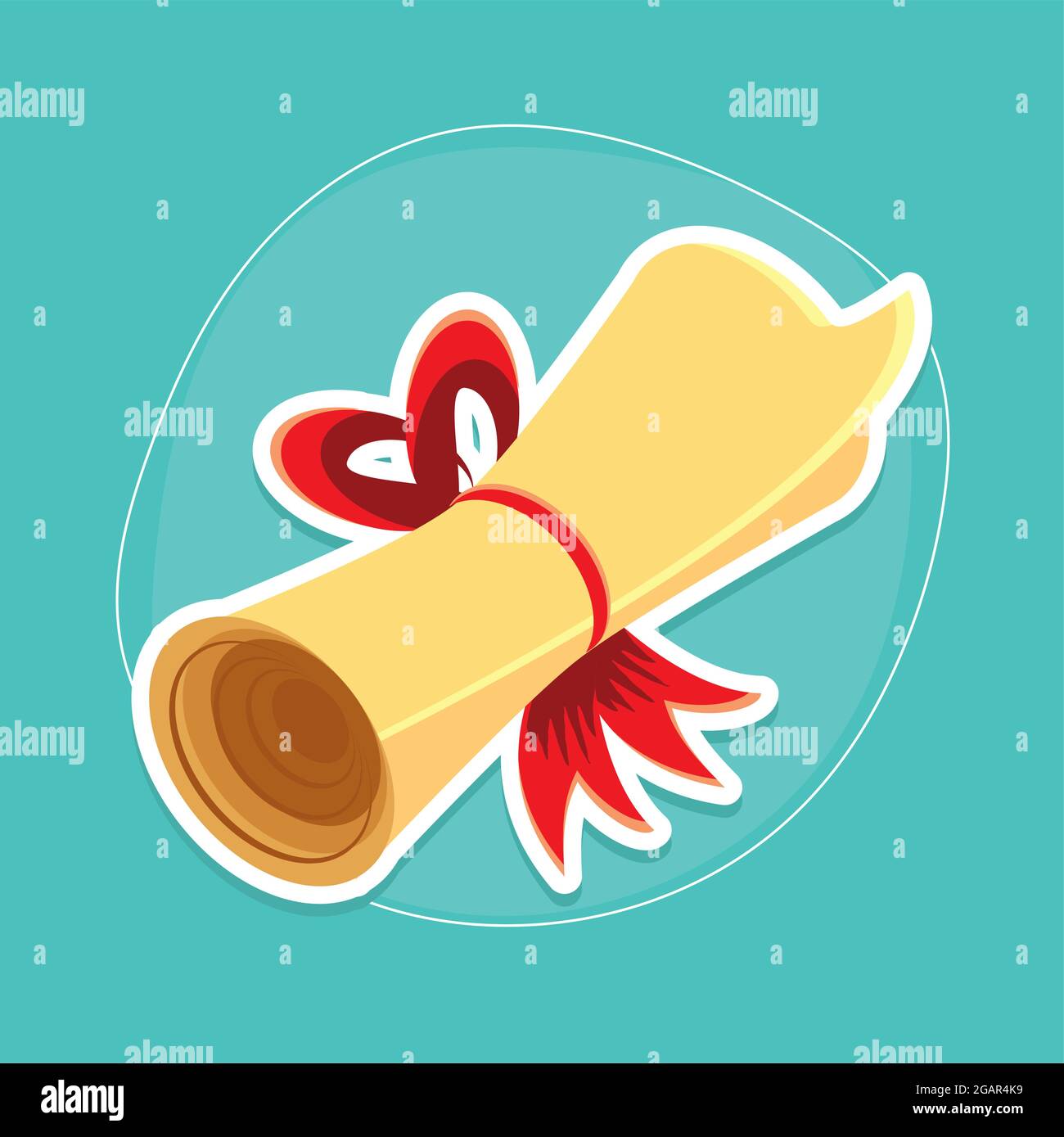 Certificate Tied Ribbon Vector Illustration High Resolution Stock ...