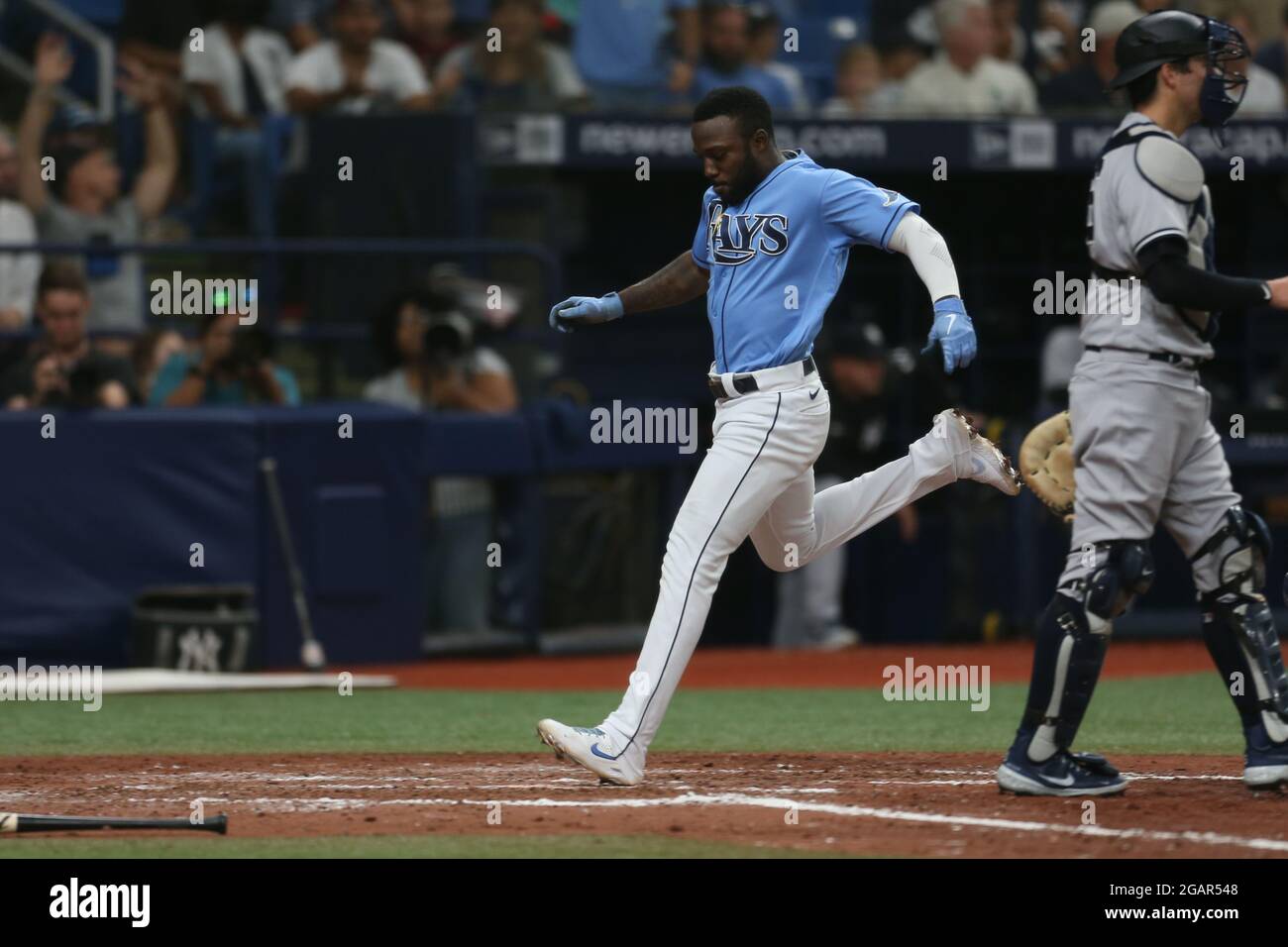 St. Petersburg, FL. USA; Tampa Bay Rays left fielder Randy Arozarena ...