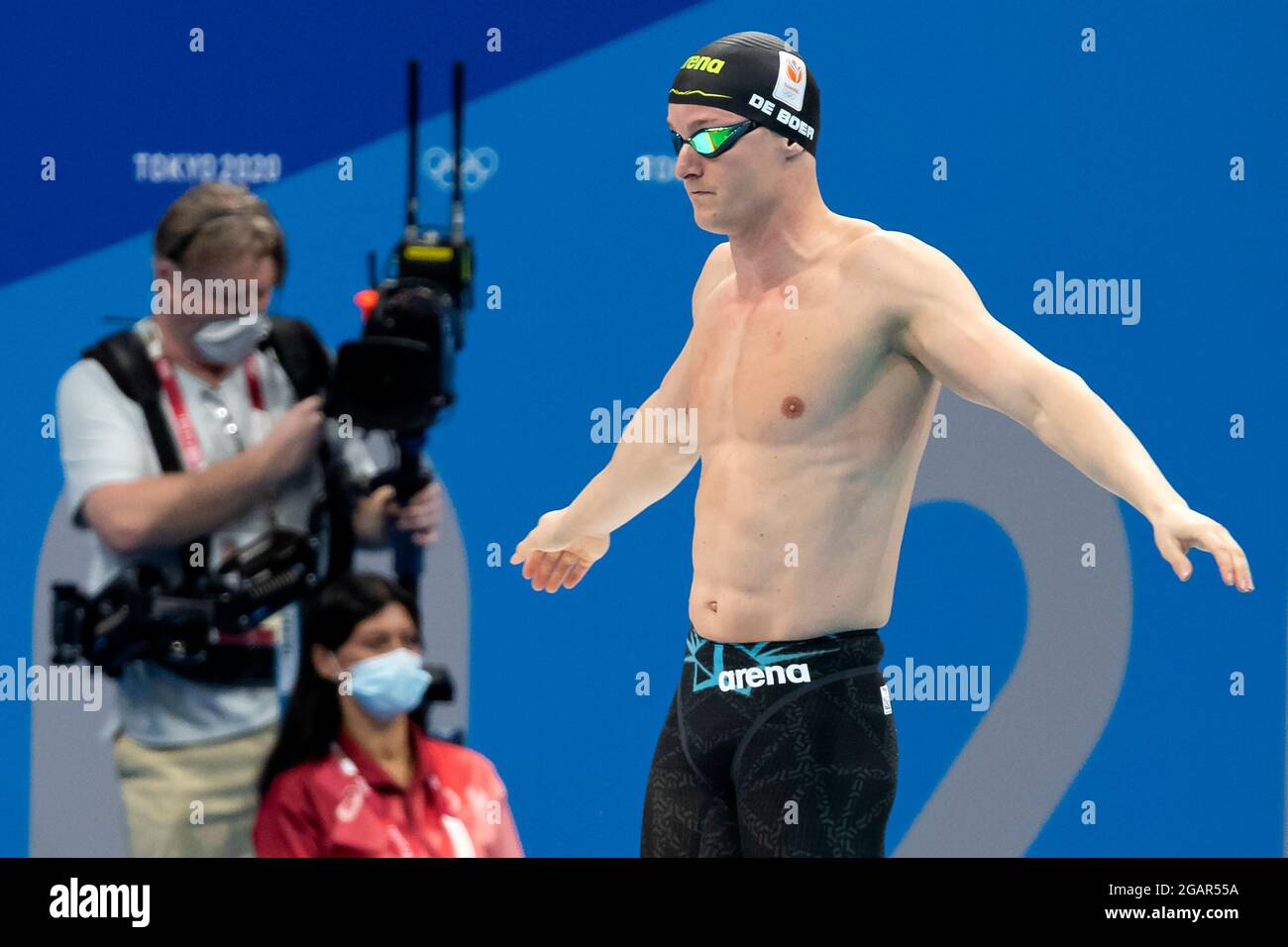 TOKYO, JAPAN - JULY 30: Thom De Boer of Netherlands prepares to compete in the men 50m Freestyle ...