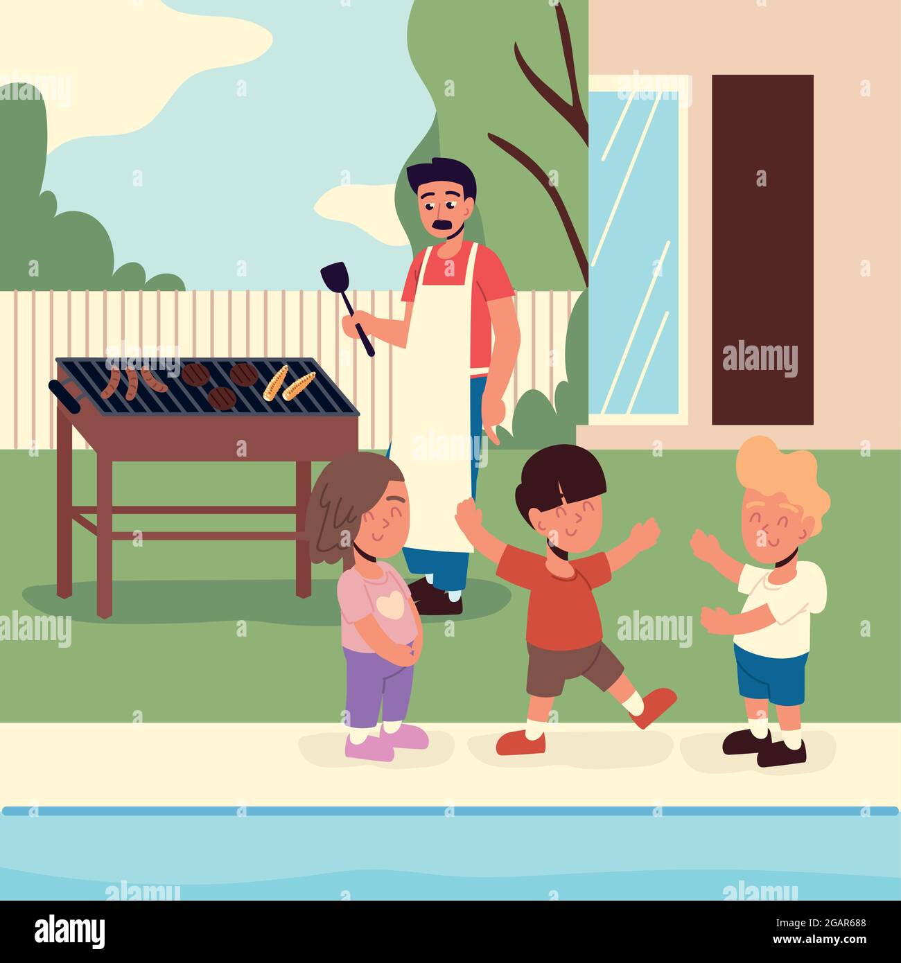 Girl father having fun Stock Vector Images - Alamy