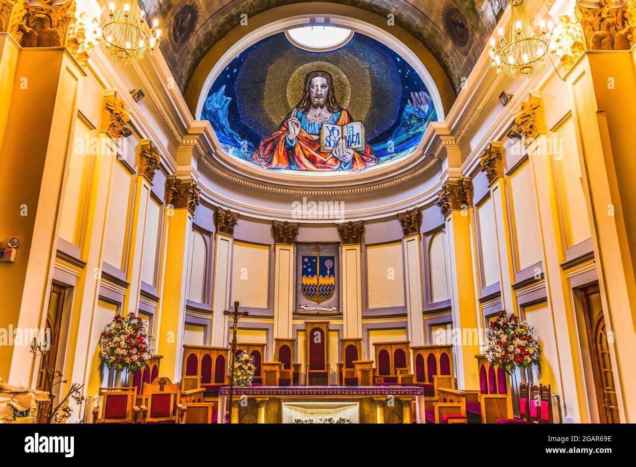 Basilica Atlar Jesus Fresco Sacred Heart Cathedral Punta Arenas Chile ...