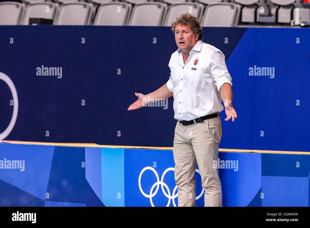 TOKYO, JAPAN - AUGUST 1: head coach Attila Biro of Hungary during the ...