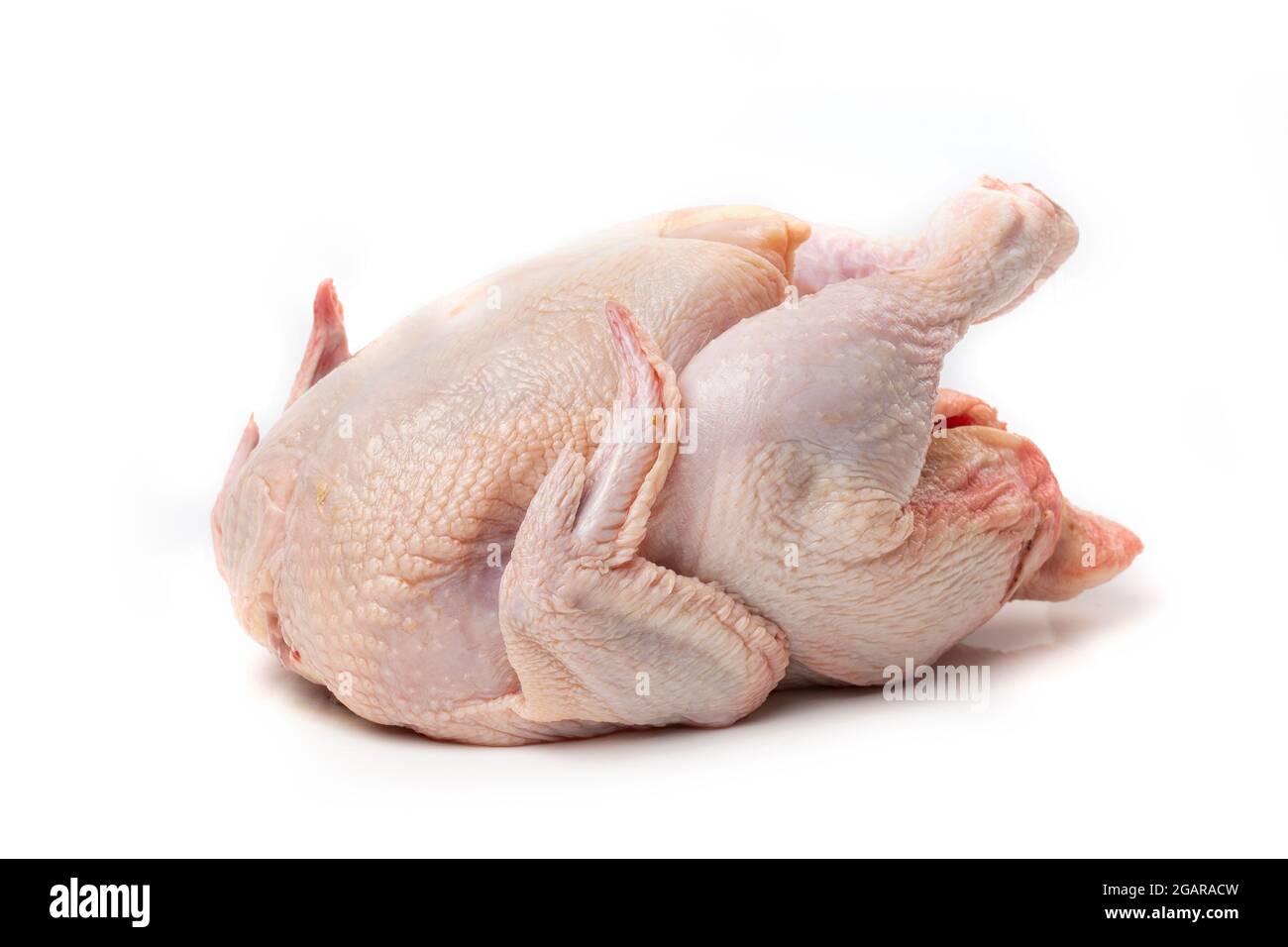 Raw chicken carcass isolated on a white background. Close-up Stock ...