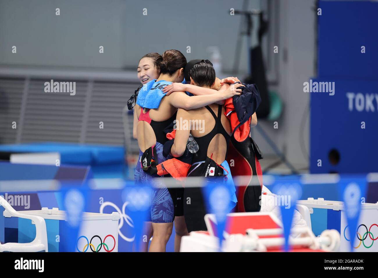 Tokyo, Japan. 1st Aug, 2021. Japan team group (JPN) Swimming : Women's ...