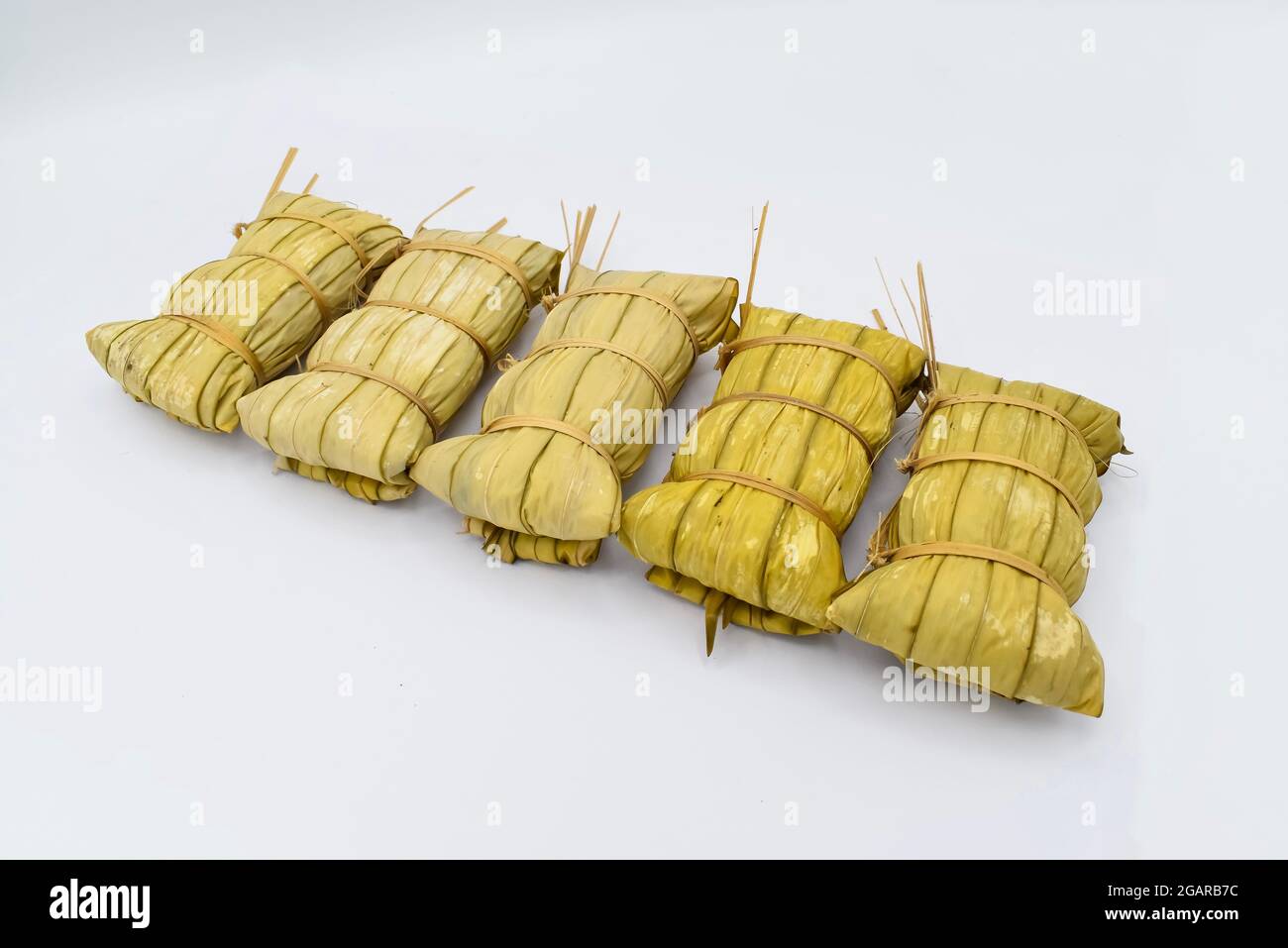Myanmar or Burmese traditional street food, glutinous rice zongzi ...