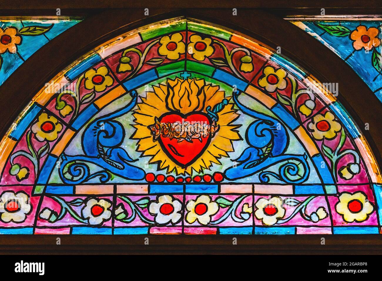 Sarced Heart Stained Glass Statues Sanctuary Maria Auxilidora Punta ...