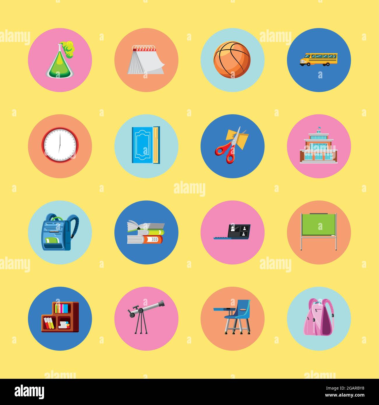 school round icons set Stock Vector Image & Art - Alamy