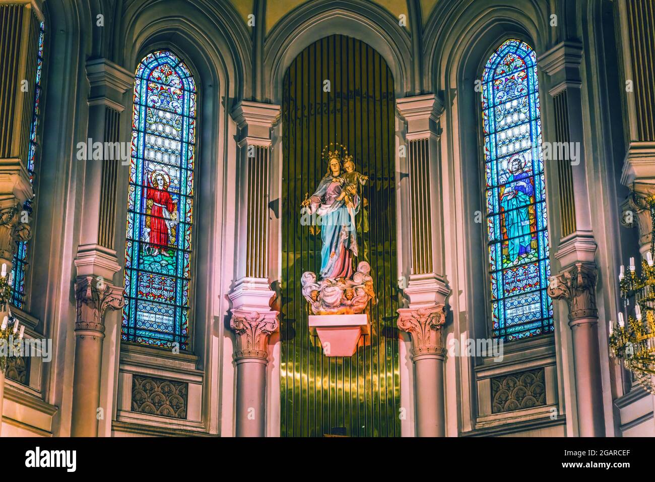 Basilica Atlar Stained Glass Statues Sanctuary Maria Auxilidora Punta ...