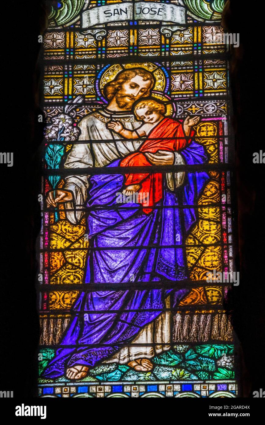 Saint Joseph Baby Jesus Stained Glass Statues Sanctuary Maria ...