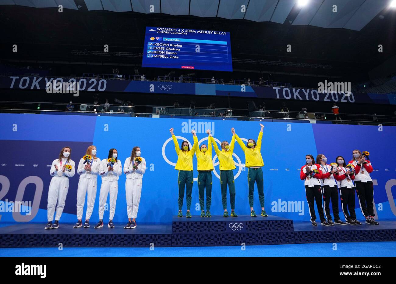 Tokyo, Japan. 1st Aug, 2021. Gold medalists of Australia, silver ...
