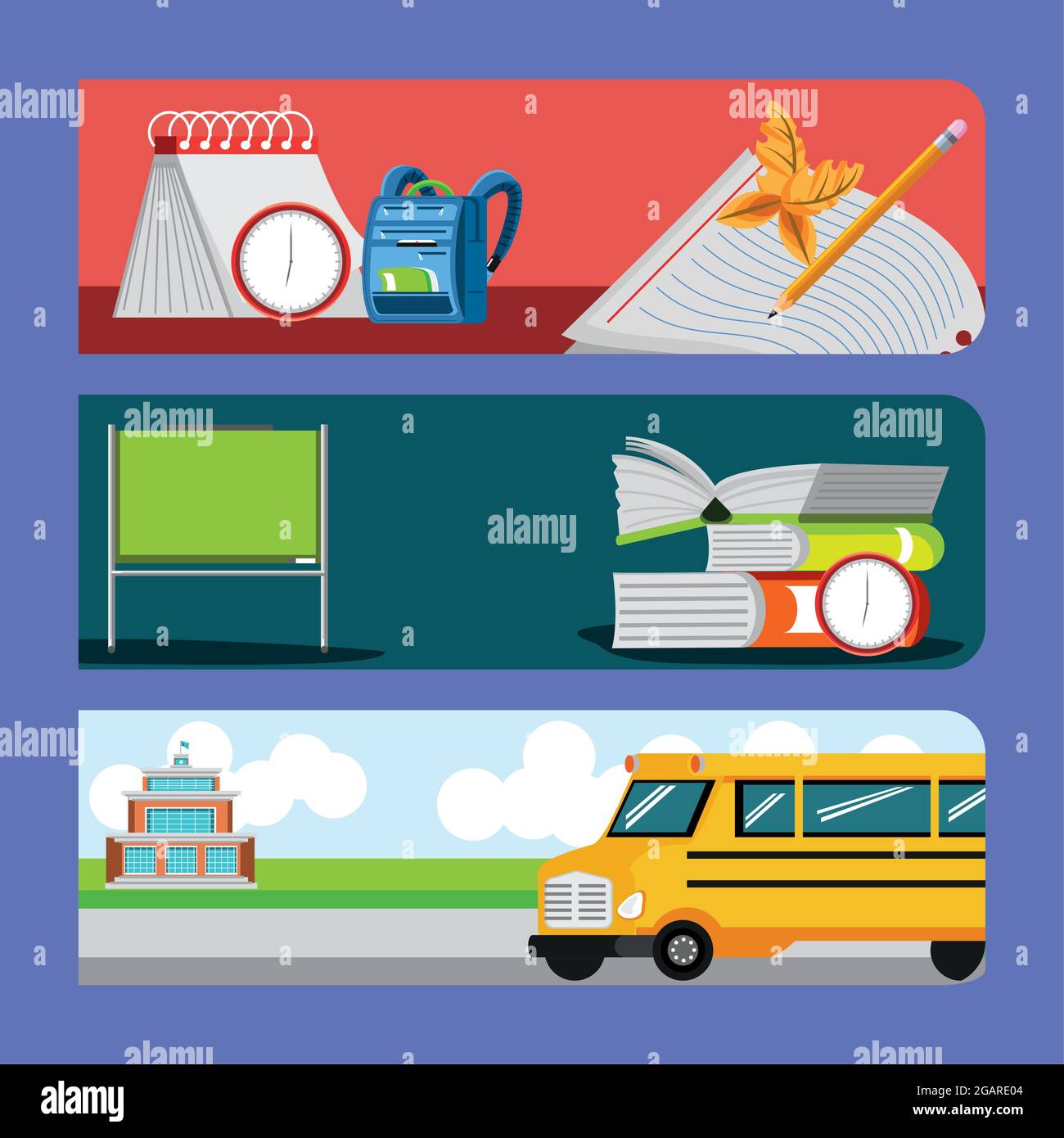 Blackboard school bus books hi-res stock photography and images - Alamy