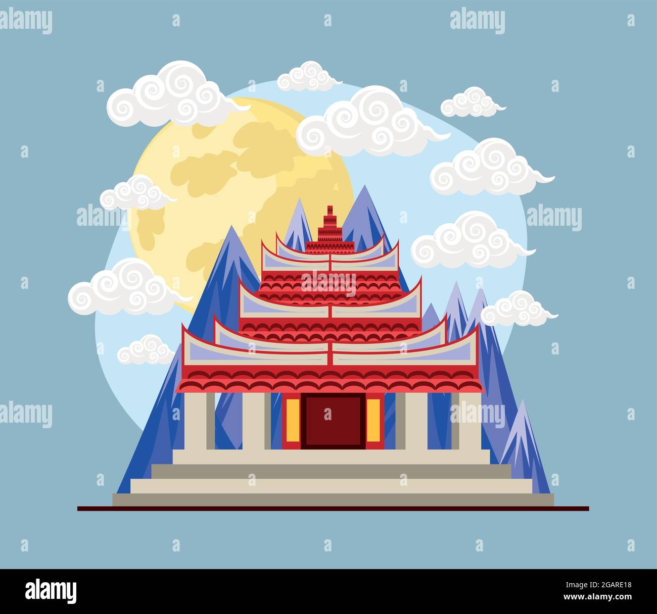 Landscape temple mount Stock Vector Images - Alamy