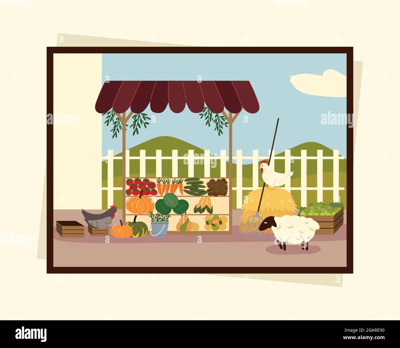 local market organic food Stock Vector Image & Art - Alamy