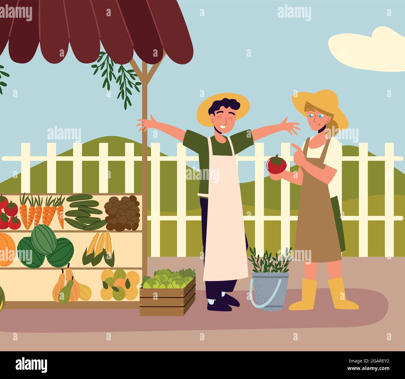 Local man market stall Stock Vector Images - Alamy