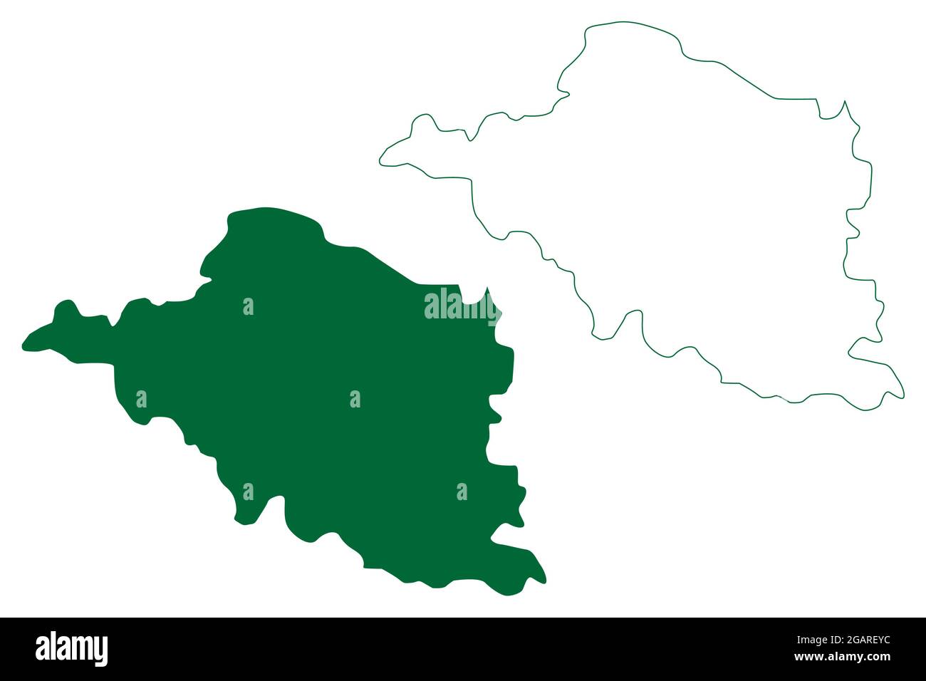 Jangaon district (Telangana State, Republic of India) map vector ...