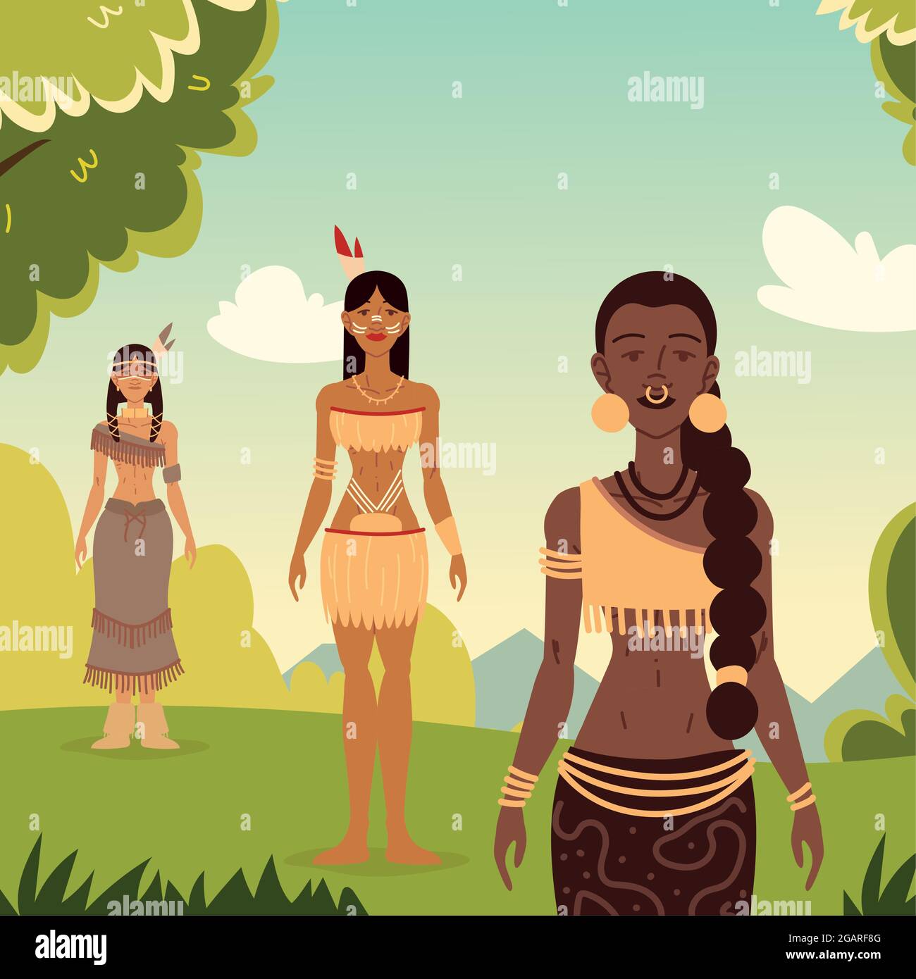 Tribal girls Stock Vector Images - Alamy