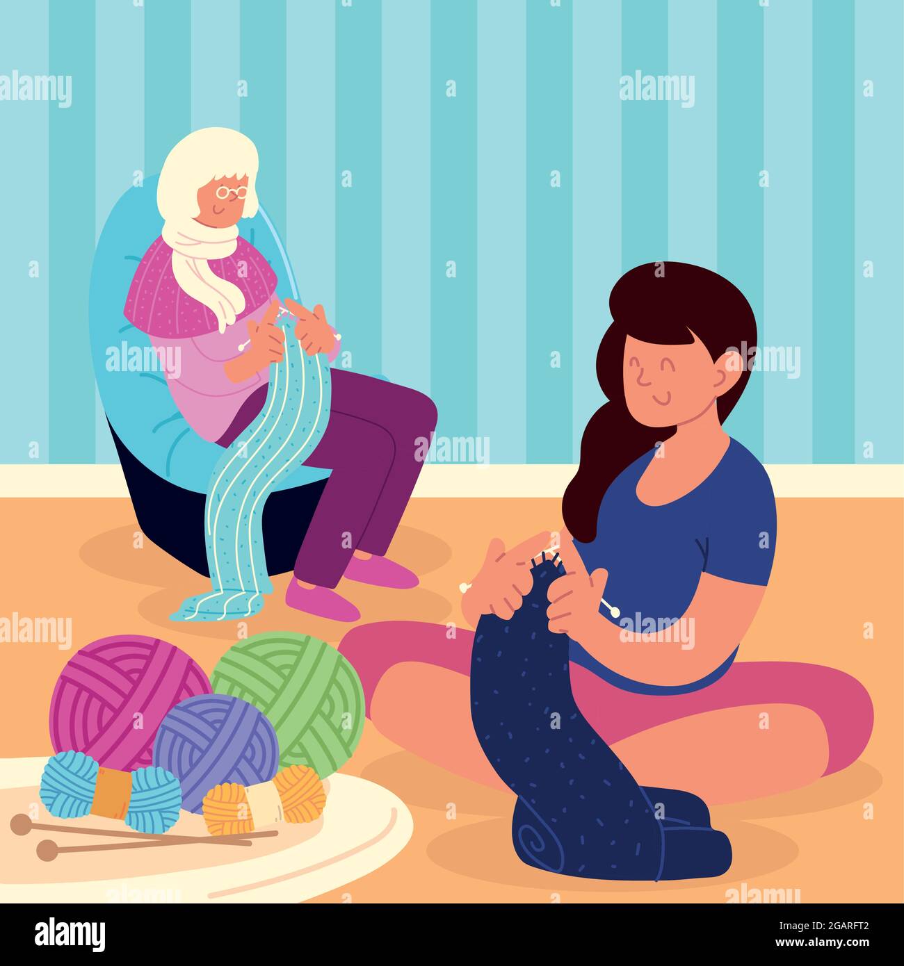 Weaving woman Stock Vector Images - Alamy