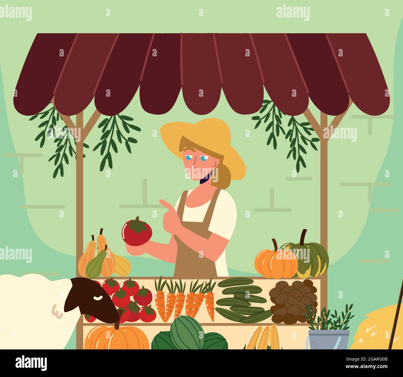 Female fruit seller Stock Vector Images - Alamy