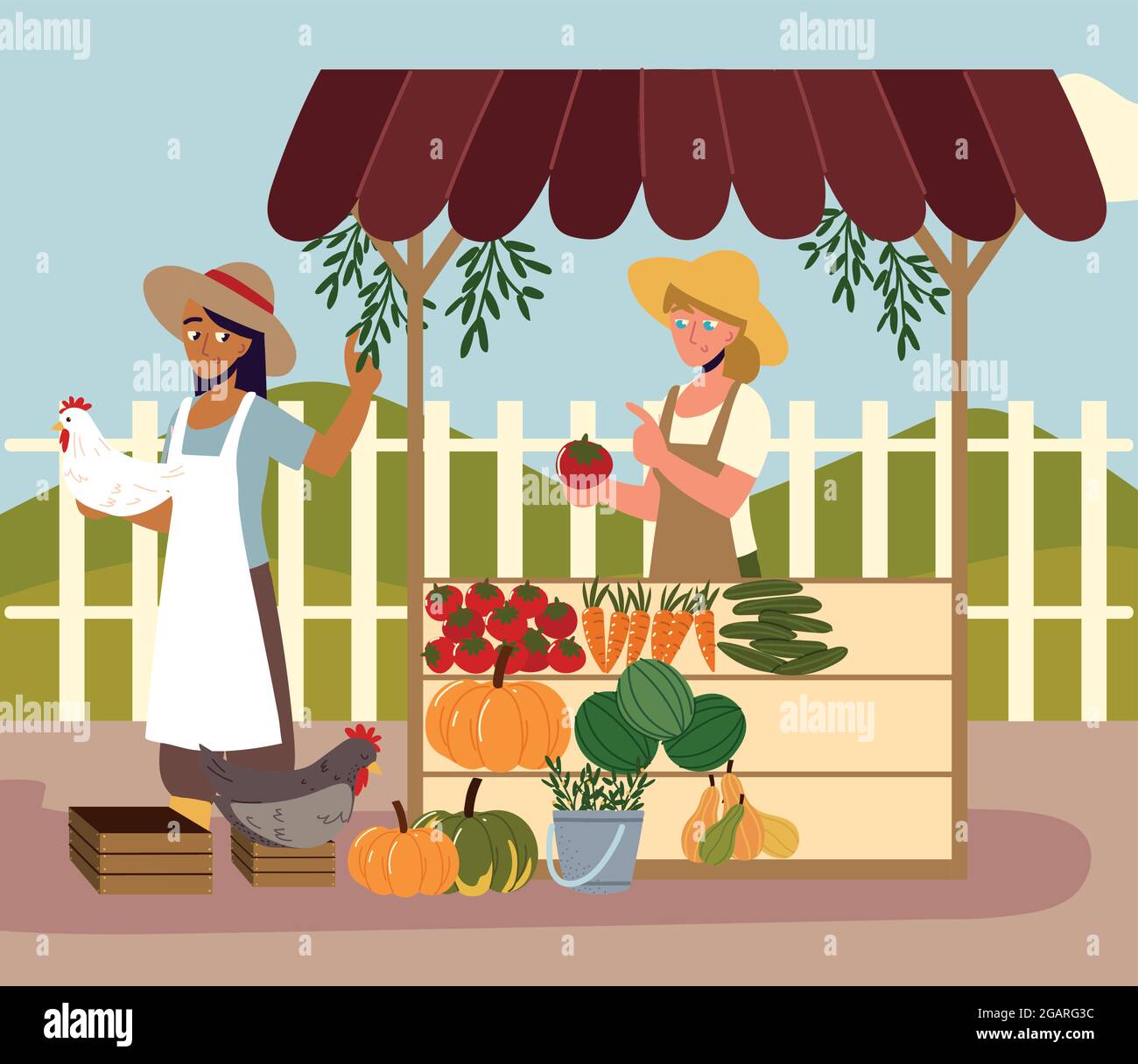 Woman selling food in Stock Vector Images - Alamy