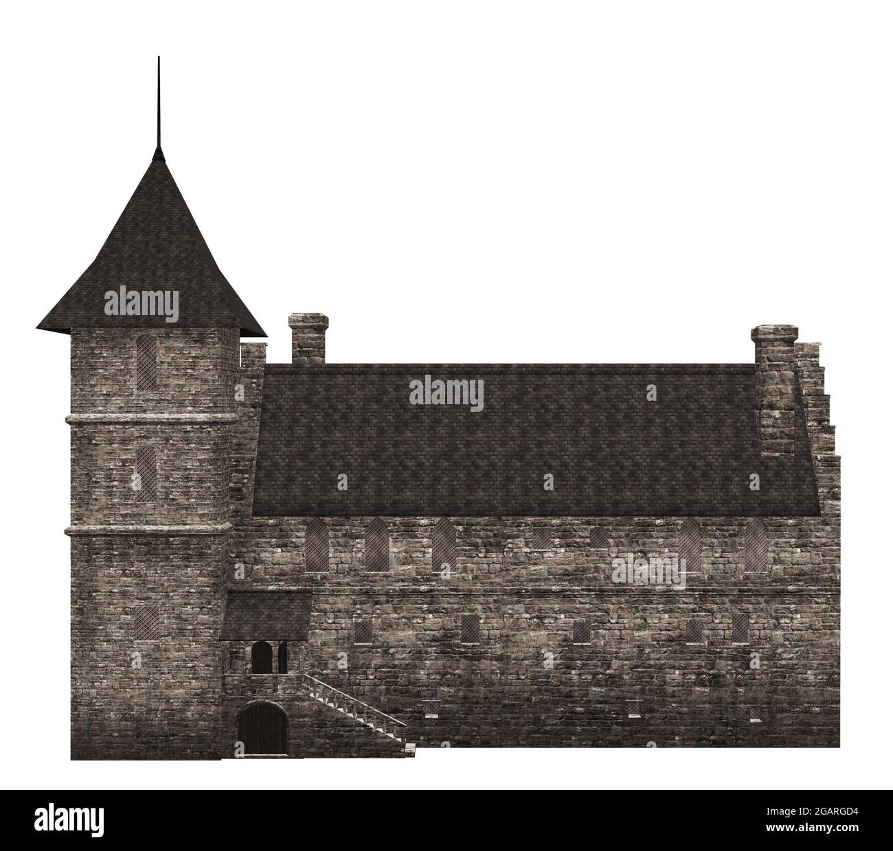 Ancient building made of stone digitally rendered 3d illustration Stock ...