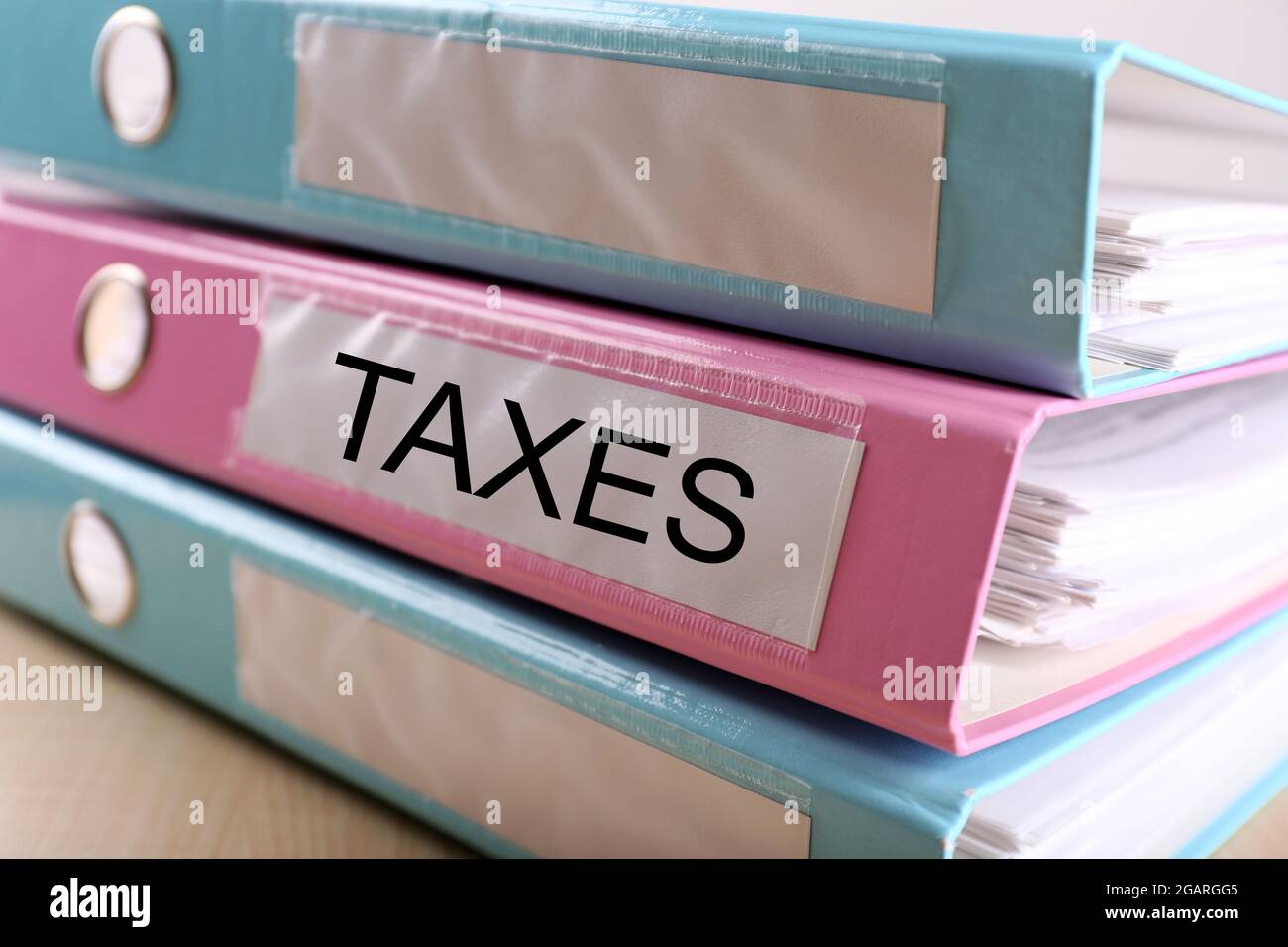 Big office folders closeup Stock Photo - Alamy