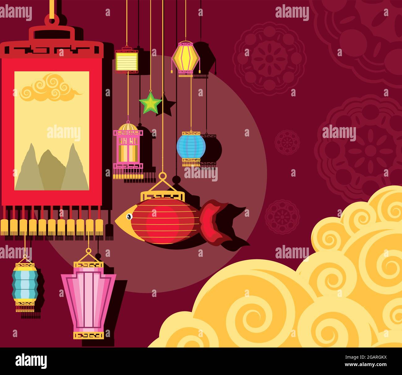 traditional chinese lamps Stock Vector Image & Art - Alamy