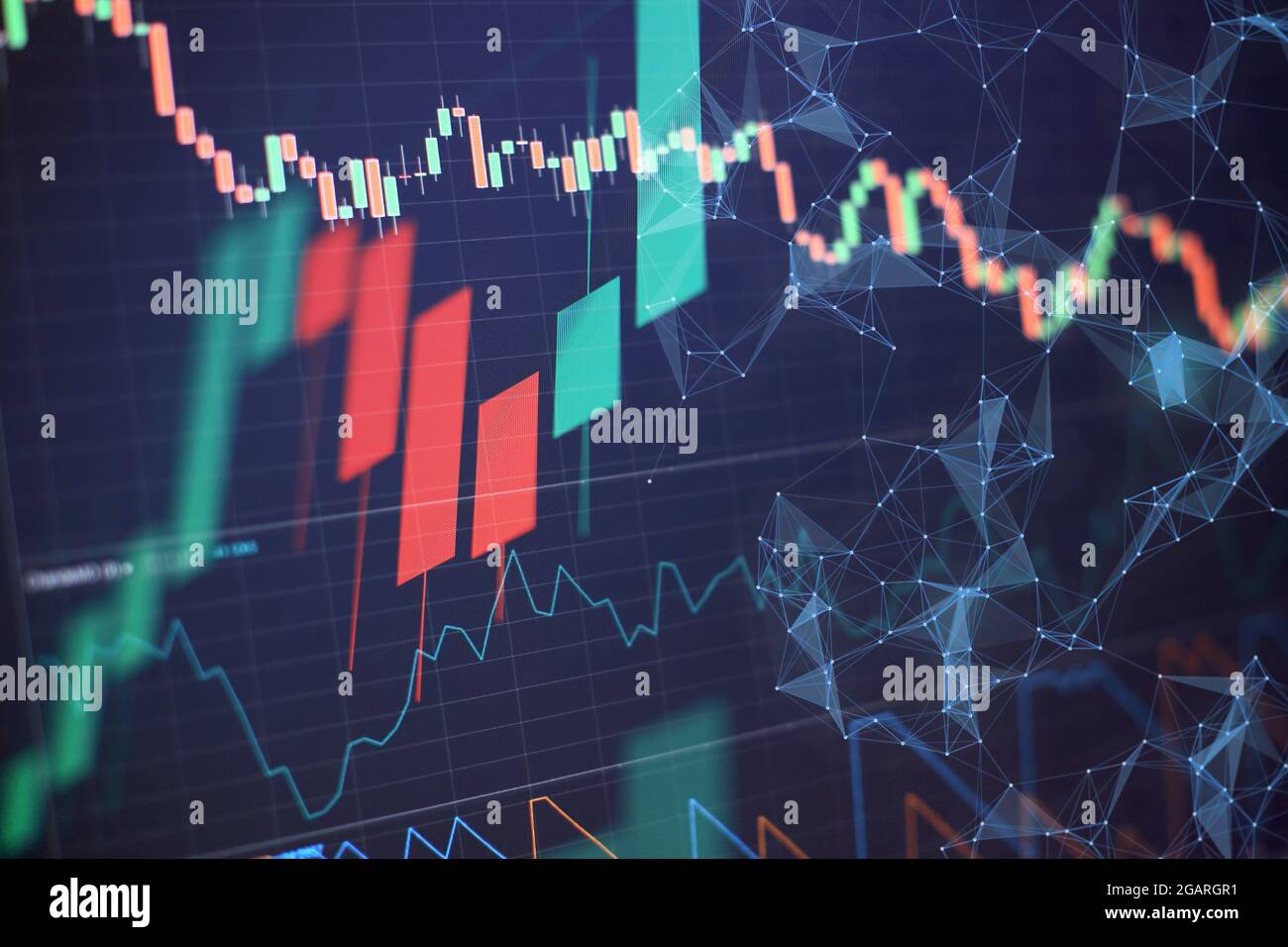 Business success and growth concept.Stock market business graph chart ...