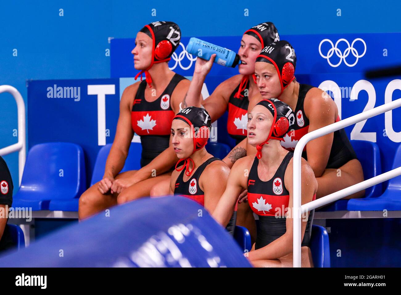 TOKYO, JAPAN - AUGUST 1: Shae La Roche of Canada, Joelle Bekhazi of Canada, Kyra Christmas of ...