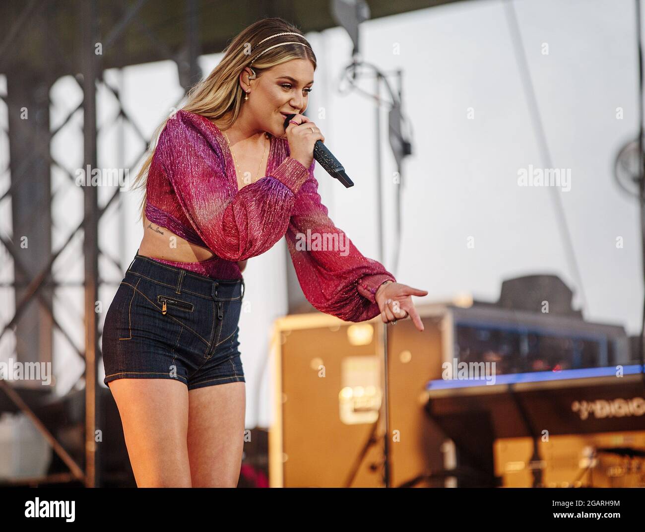 George, USA. 30th July, 2021. SInger Kelsea Ballerini performs during ...