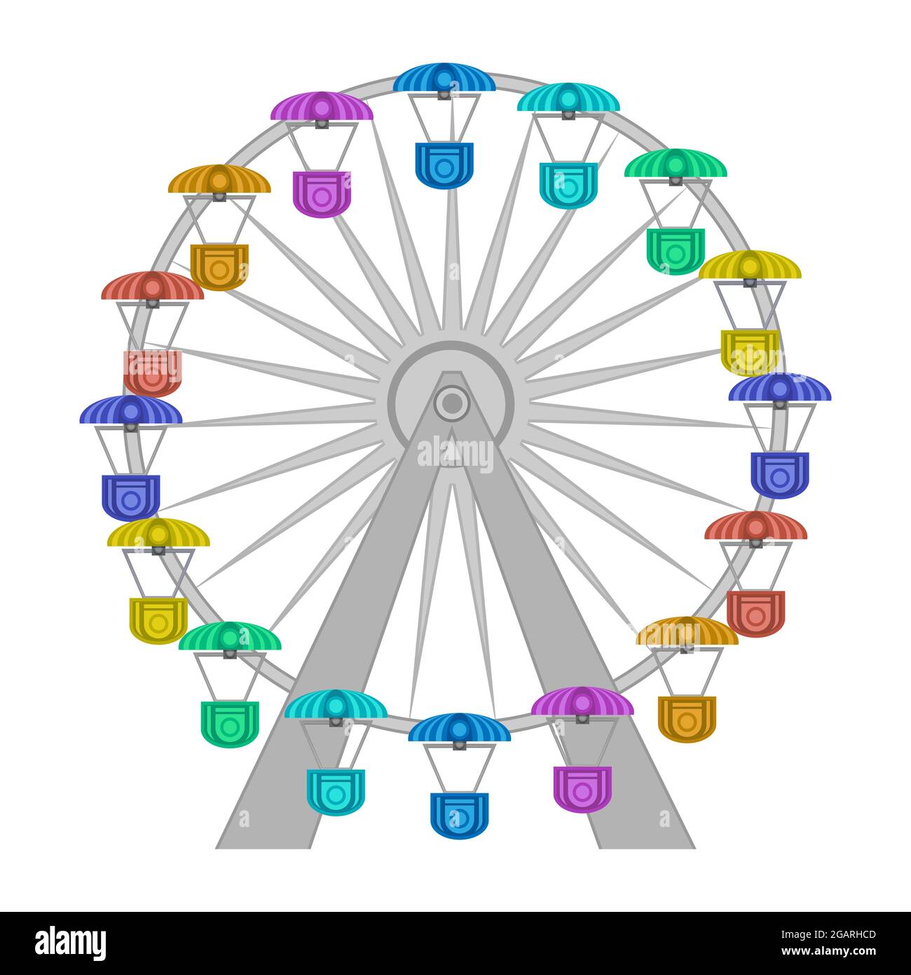 Ferris Wheel Icon Isolated on White Background. Attraction System ...