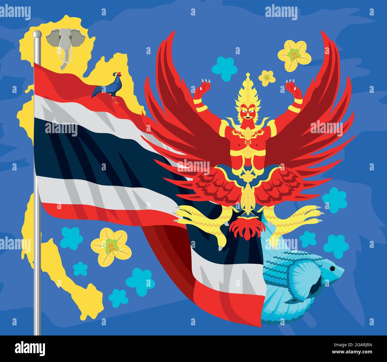 thailand national emblem Stock Vector Image & Art - Alamy