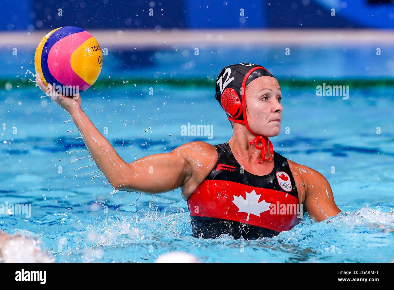 TOKYO, JAPAN - AUGUST 1: Shae La Roche of Canada during the Tokyo 2020 Olympic Waterpolo ...