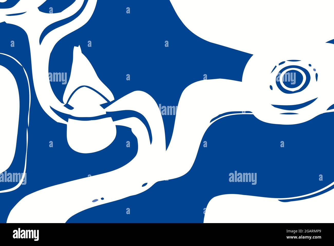 Blue and white background. Abstract vector. Moving waves design. Fluid ...