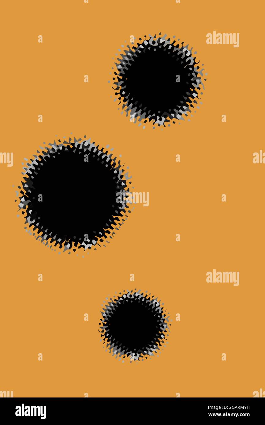 Orange and black dynamic background. Abstract vector. Circular geometry ...