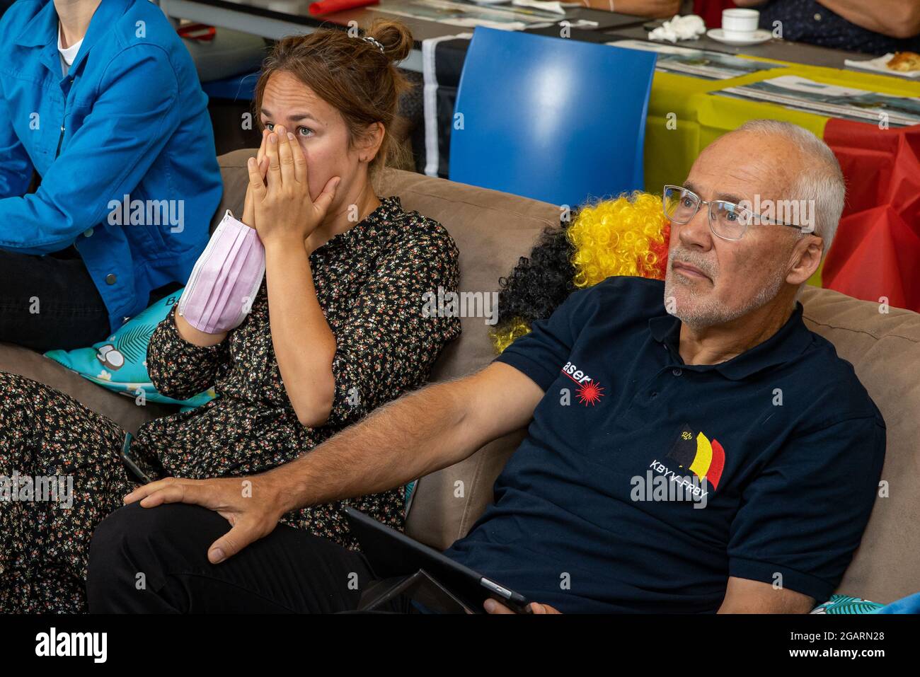 Belgian Sailor Emma Plasschaert's sister Katrien Plasschaert and father ...