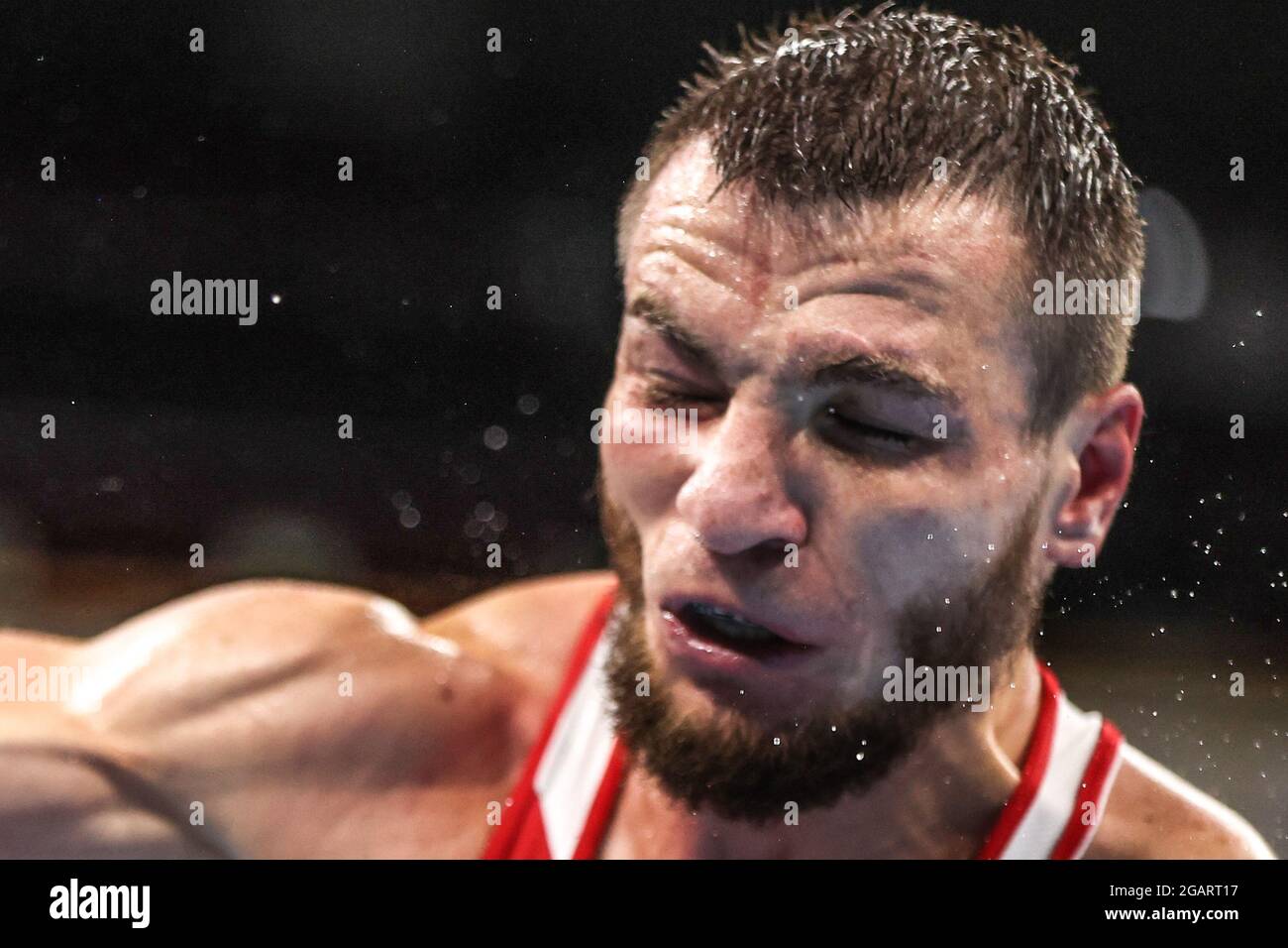 Tokyo, Japan. 1st Aug, 2021. Imam Khataev of ROC competes against ...