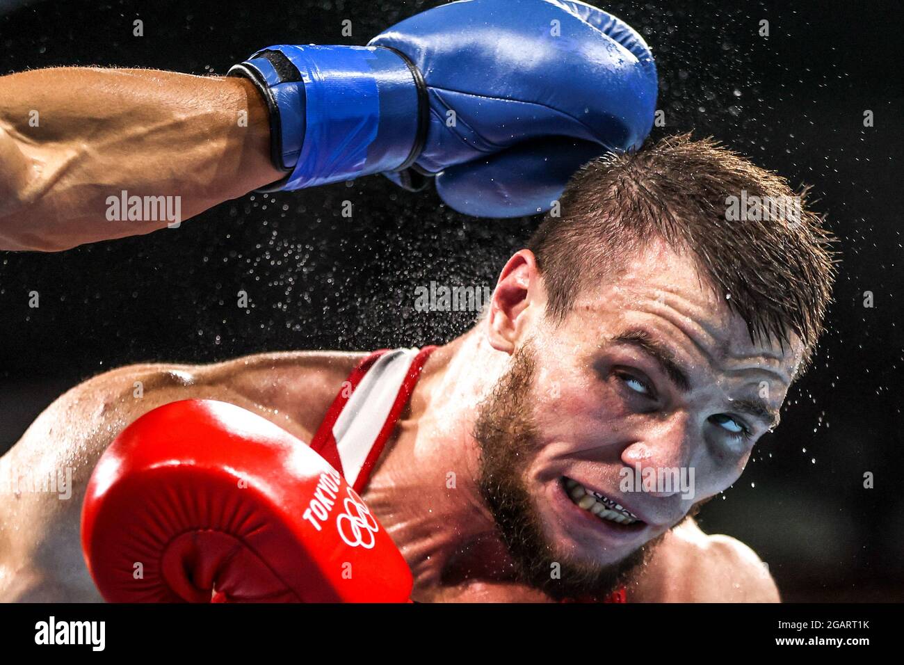 Tokyo, Japan. 1st Aug, 2021. Imam Khataev of ROC competes against ...